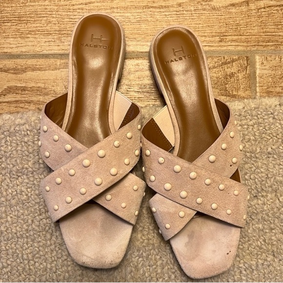 H by Halston | Shoes | Halston 85 Blush Pink Slides | Poshmark